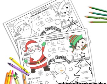 Christmas Coloring Placemat | Etsy