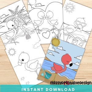 Flamingo Coloring Page for Kids - Printable Flamingo Animal Coloring ...