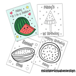 You're One In A Melon Watermelon Pun Greeting Card Printable PDF ...