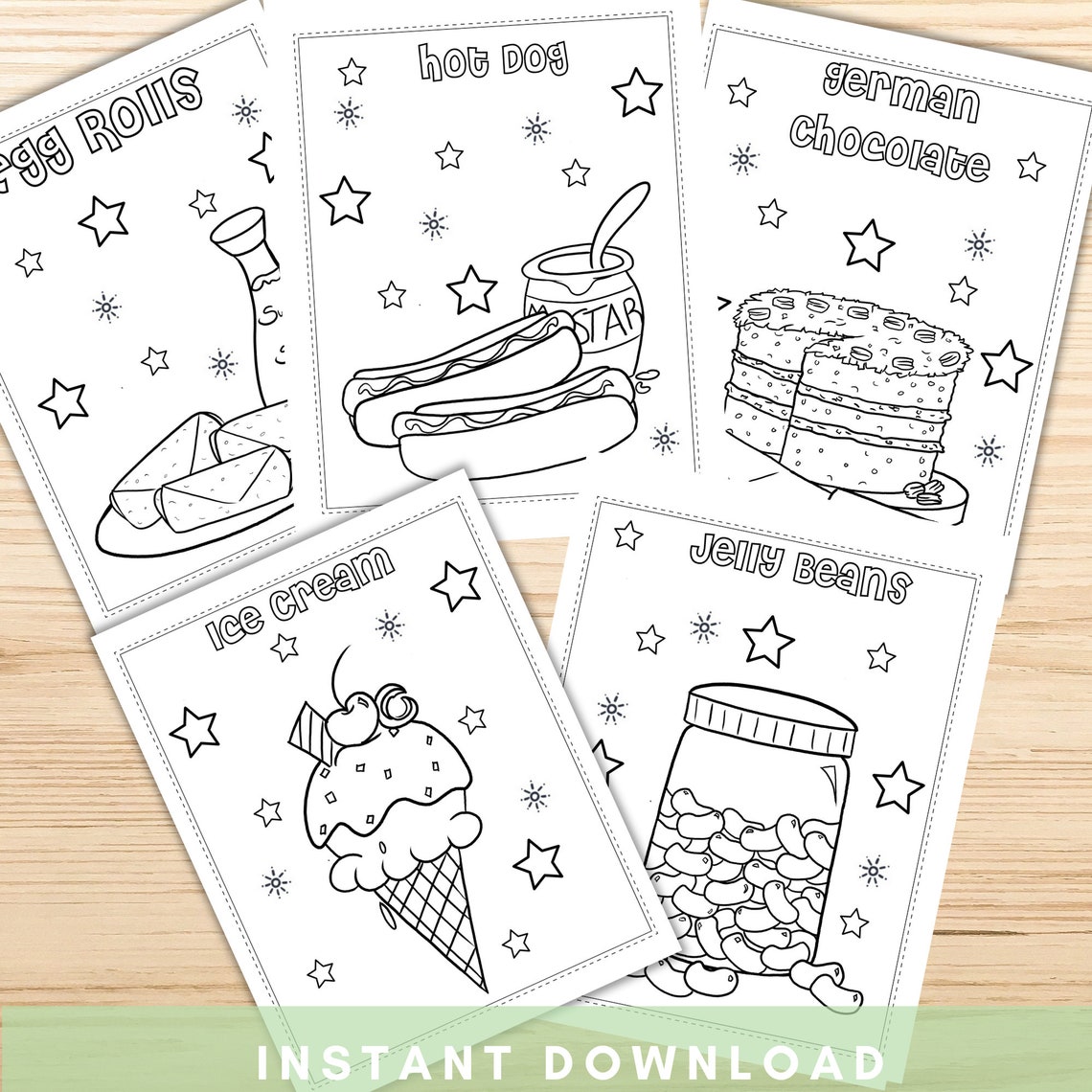 Junk Food Coloring Pages 25 Printable A-Z Food Activity - Etsy