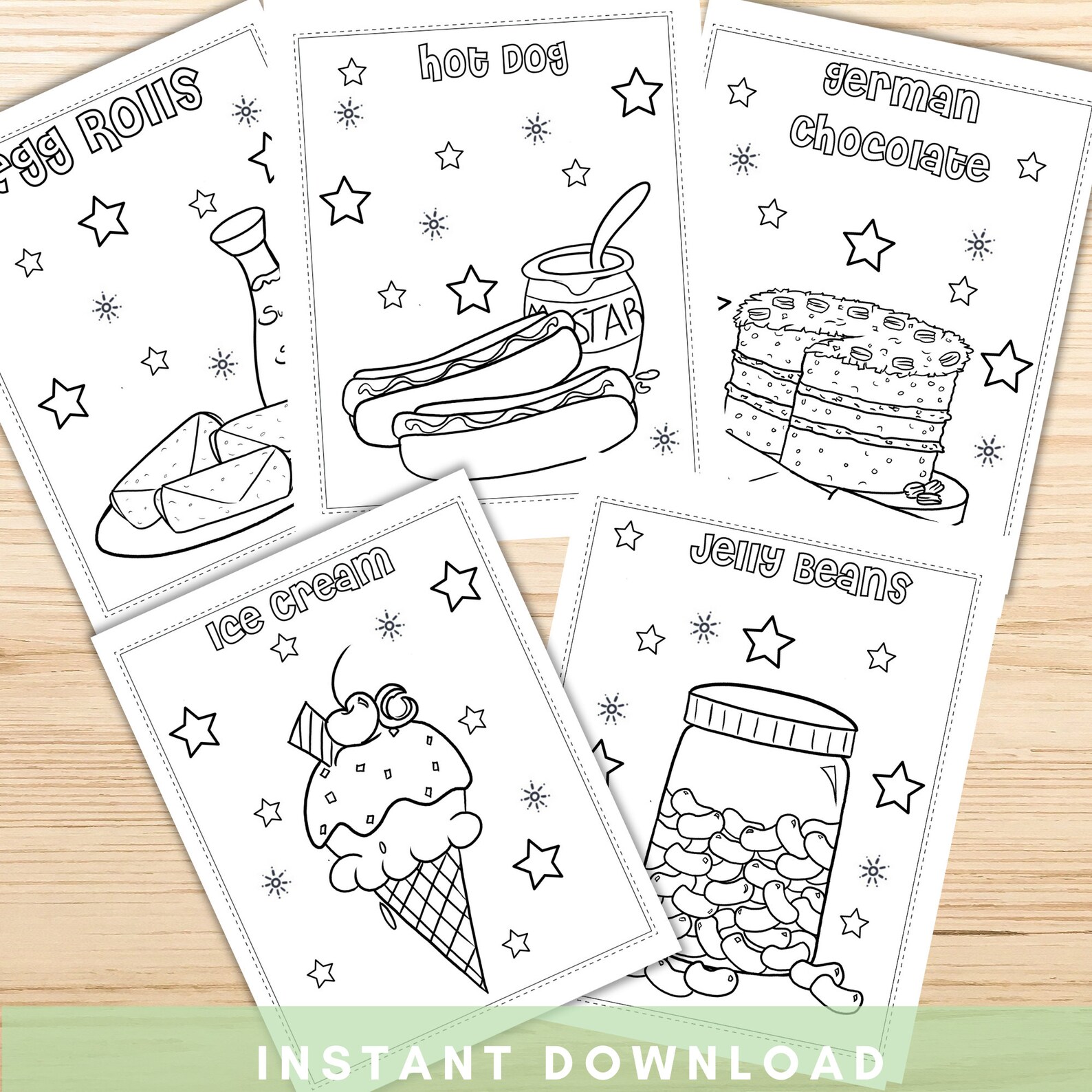 Junk Food Coloring Pages 25 Printable A-Z Food Activity - Etsy