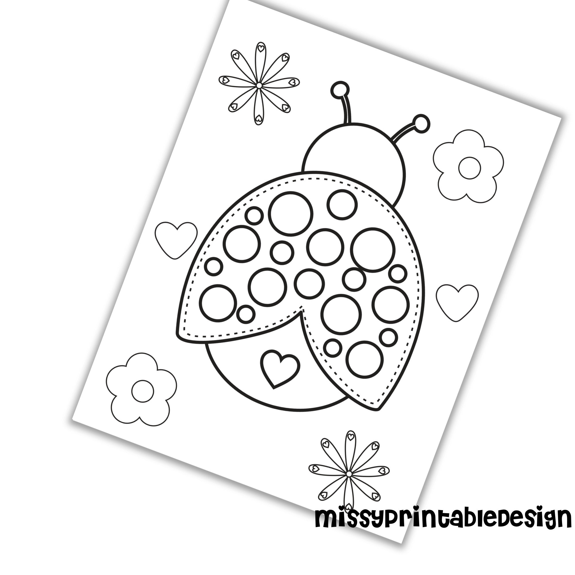 Personalized Ladybug Party Coloring Pages Custom Ladybug - Etsy