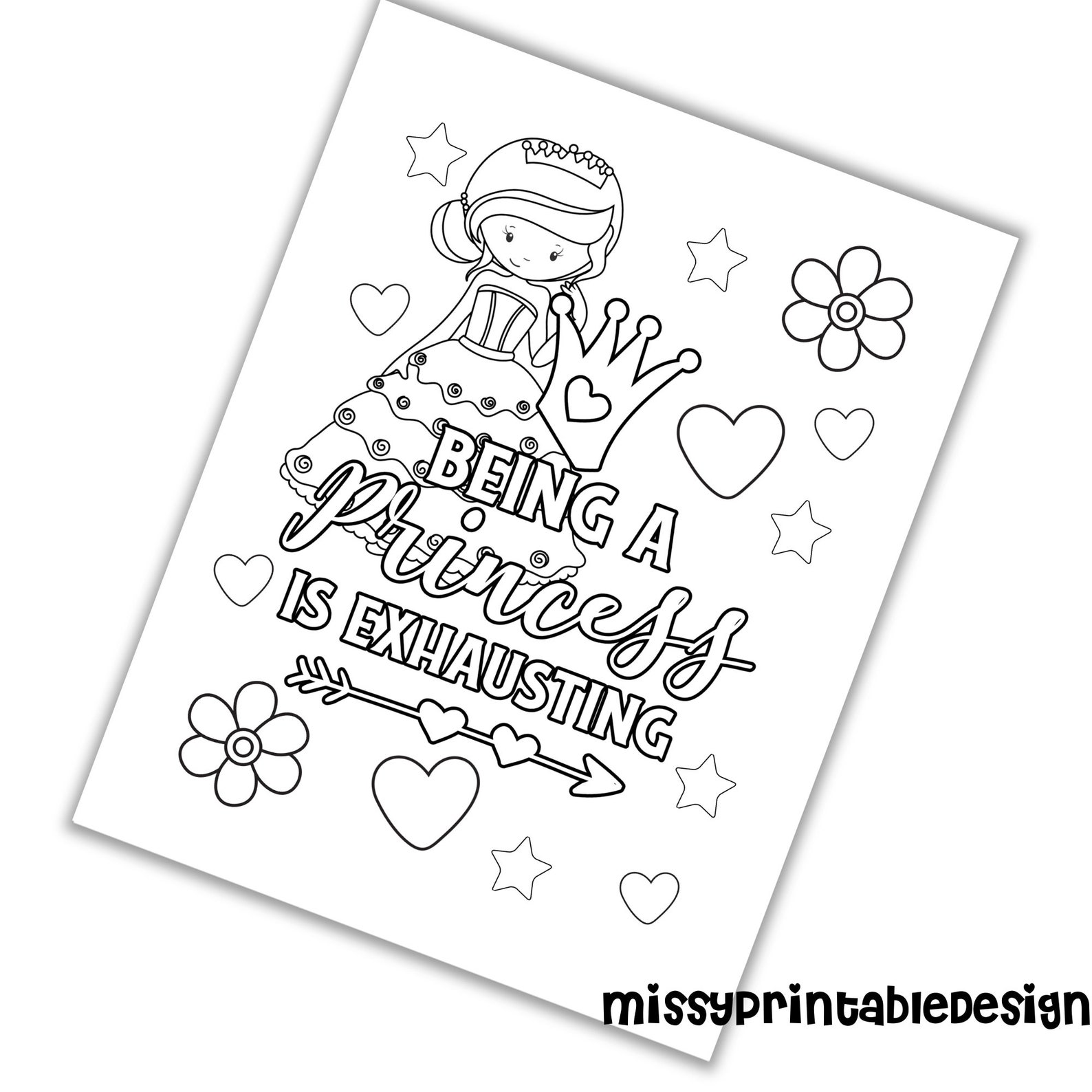 Personalized Princess Party Coloring Pages, Custom Princess Birthday ...