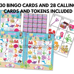 Mermaid Bingo, Mermaid Party Games, Printable Party Games, Party Games ...