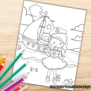 Nautical Coloring Pages, Printable Sailing Kids Coloring Pages, Sailing ...