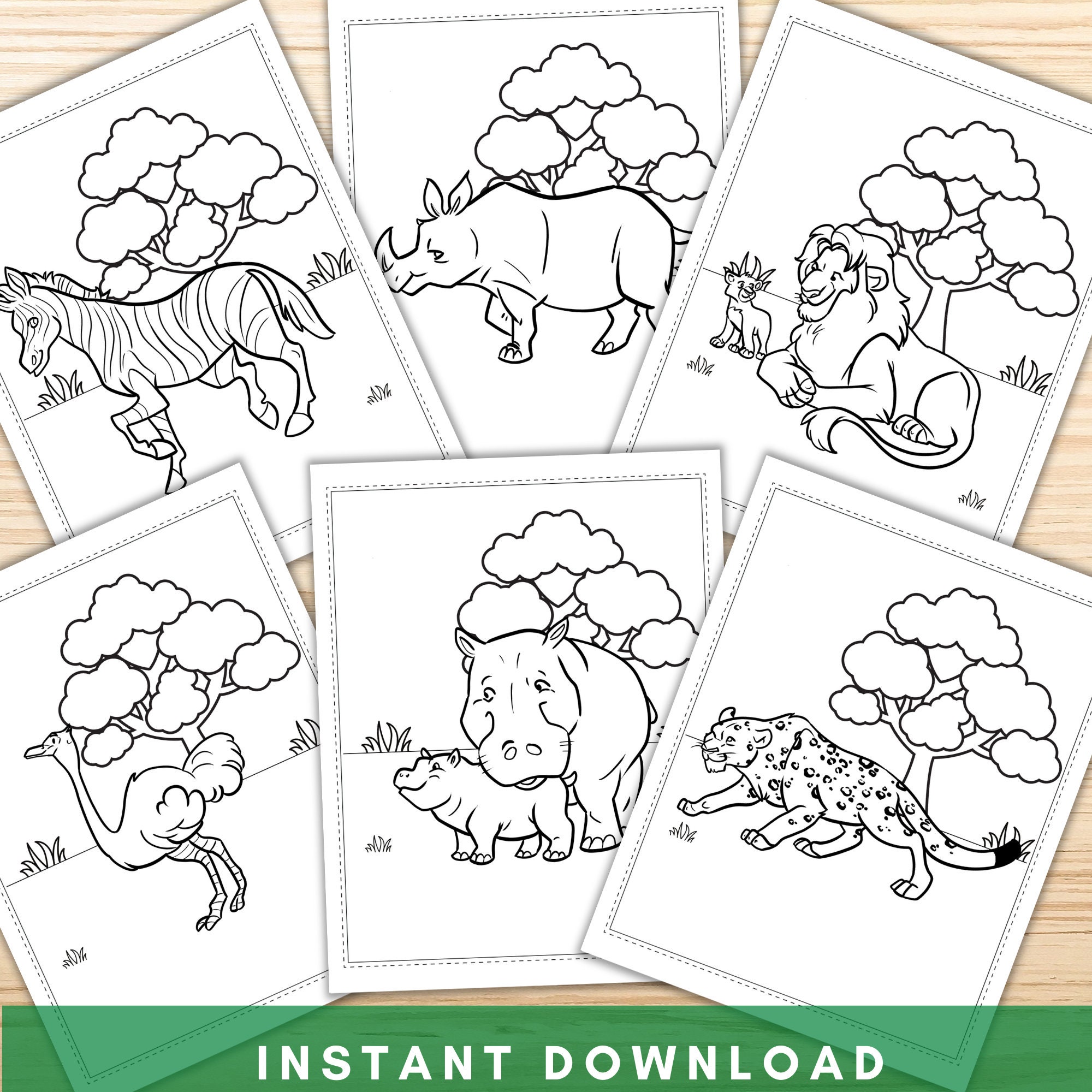 Animal Coloring Pages 100 Printable Animal Coloring Pages for | Etsy