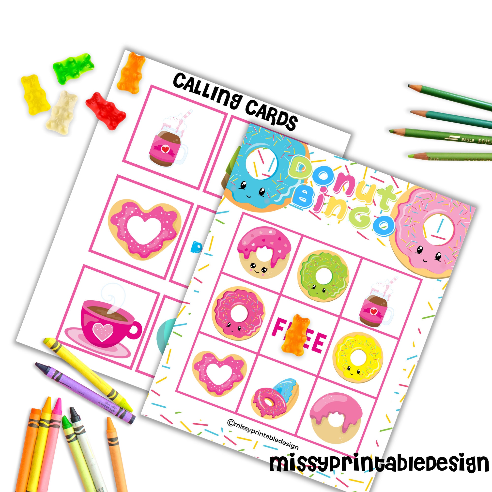 Donut Bingo Cards Printable Donut Bingo Game School Game | Etsy Canada