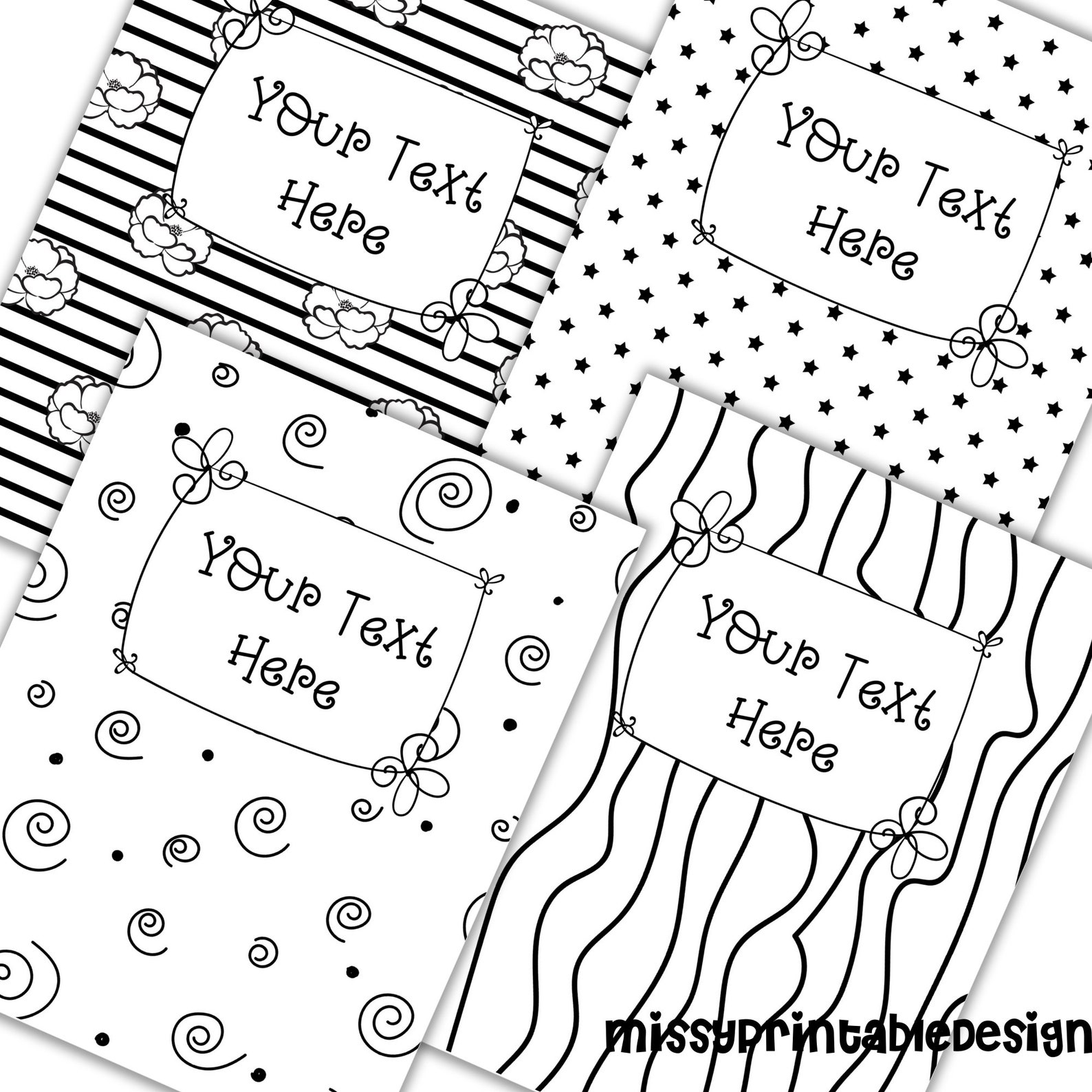 Editable Black and White Minimalist Binder Covers and Spines - Etsy