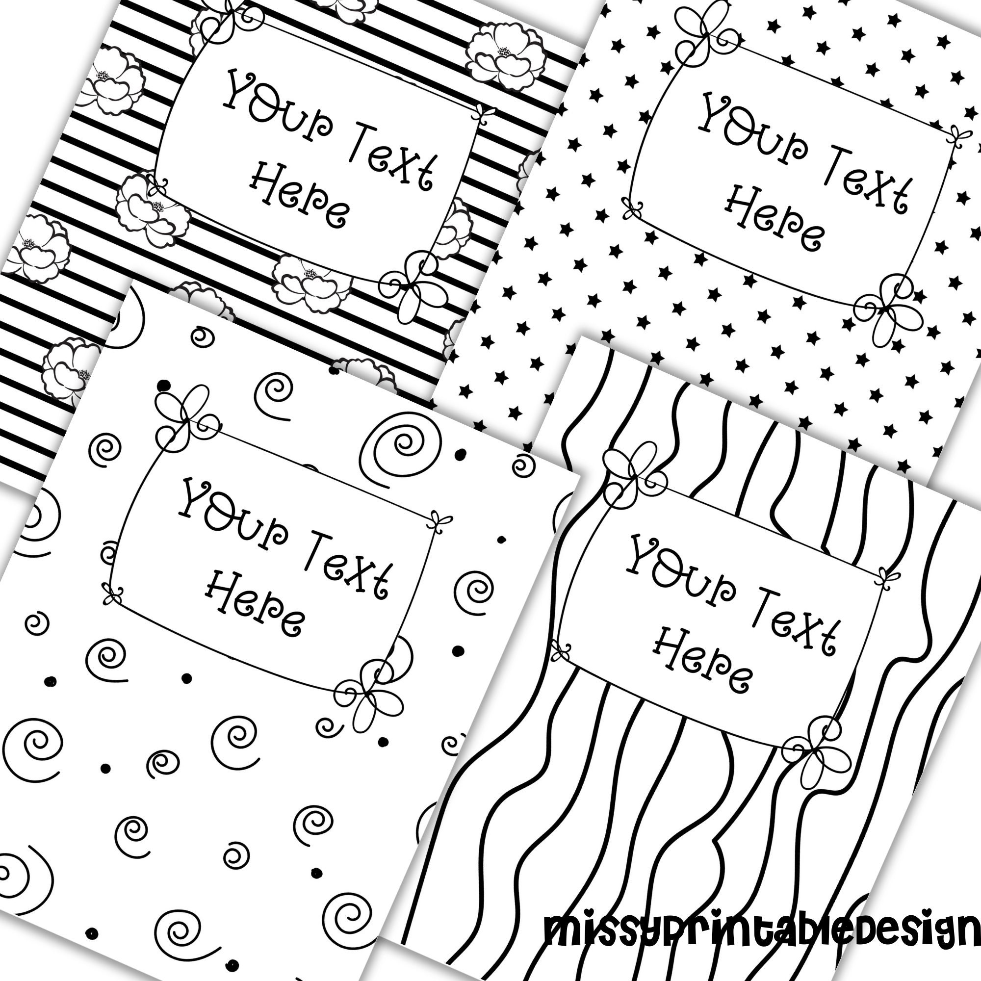 Minimalist Black and White Binder Covers, Editable Printable (PDF) - Etsy