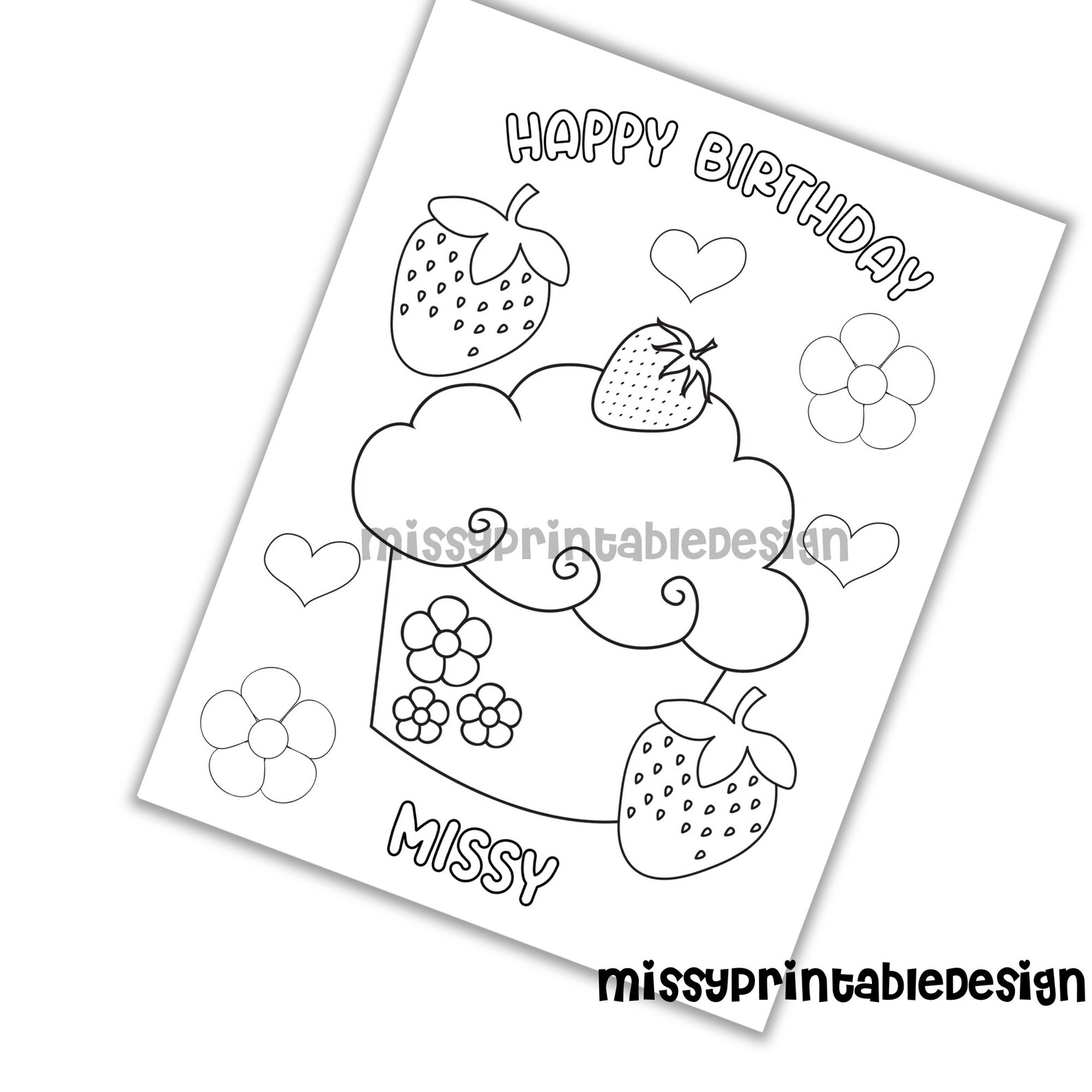Personalized Berry Coloring Pages Custom Berry Party Coloring - Etsy