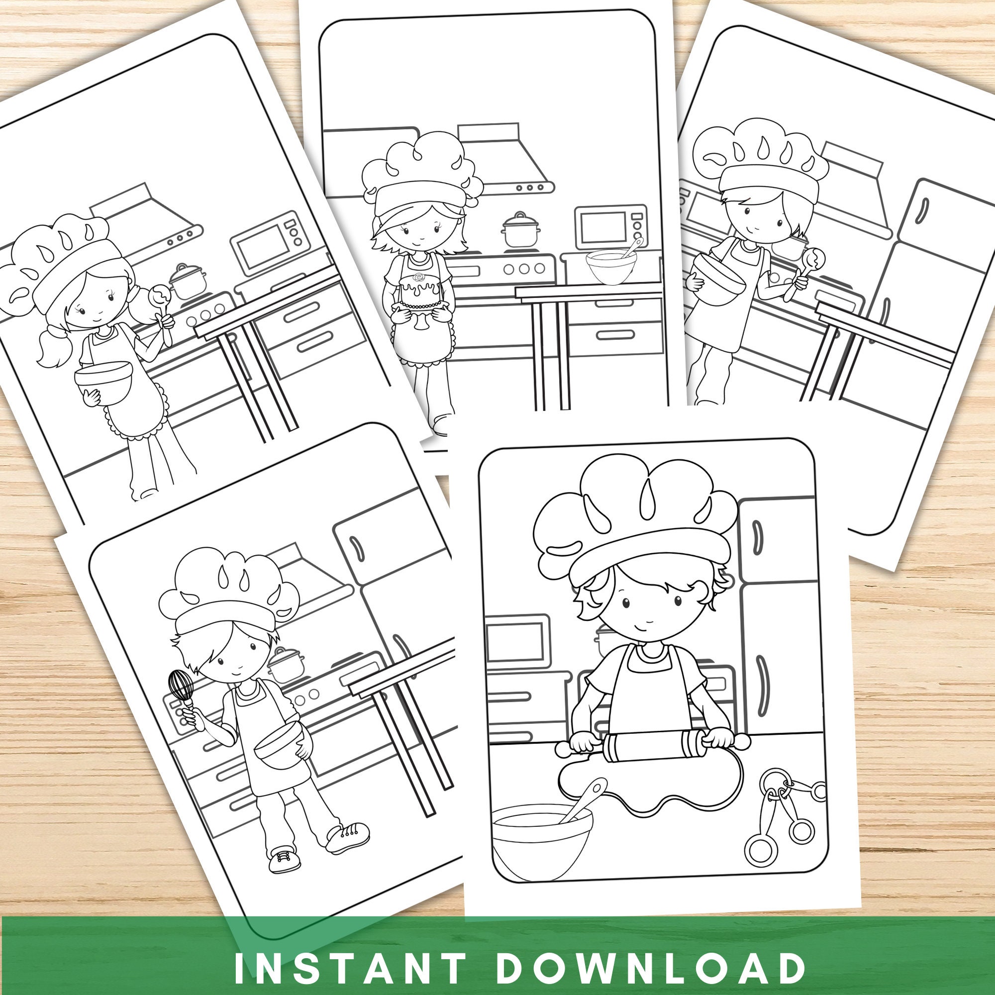 Baking Coloring Pages Printable Coloring Pages for Kids - Etsy