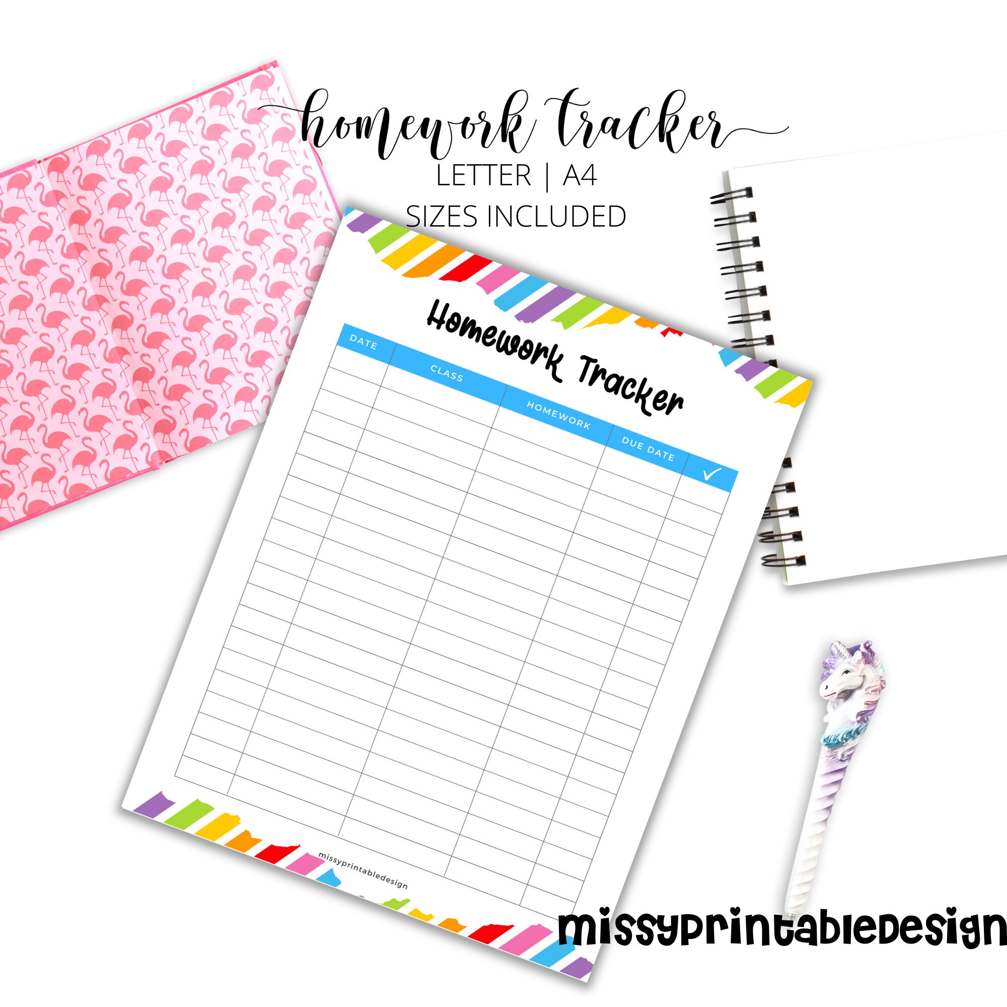 Kids Homework Tracker Printable Homework Log Homework - Etsy