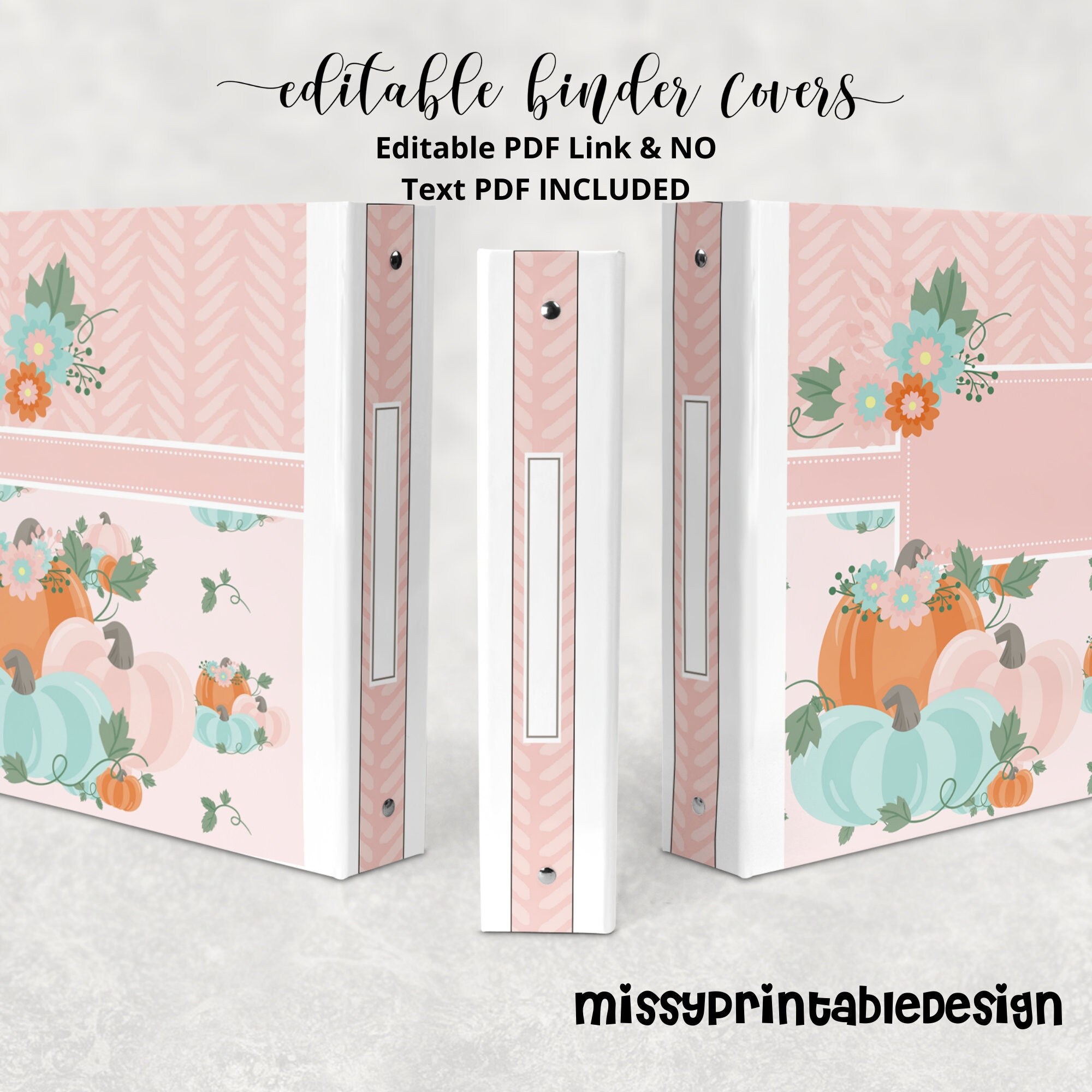 Editable Fall Binder Covers and Spines (PDF) - Etsy