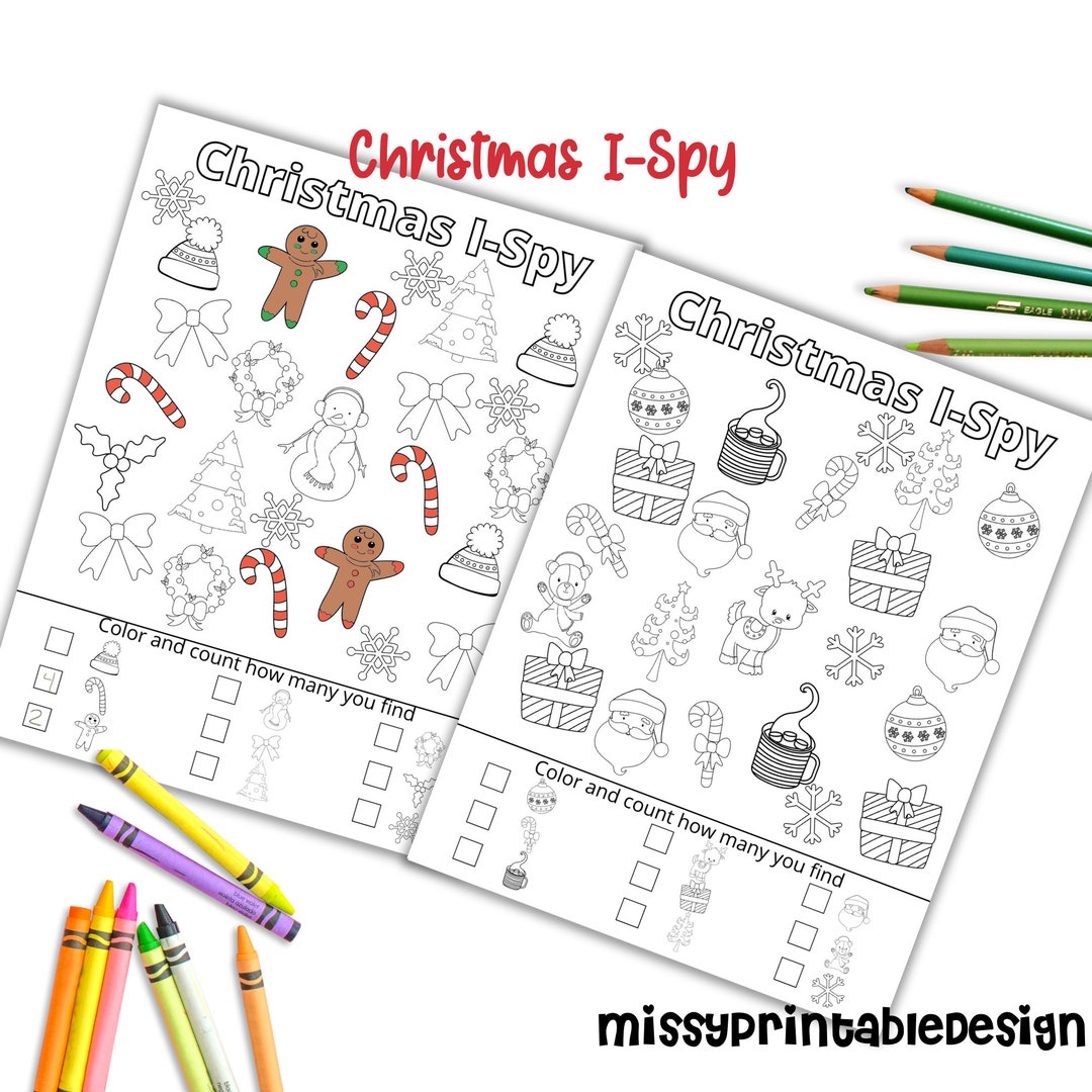 Christmas I-spy, Printable Christmas I-spy Game, Holiday Game ...