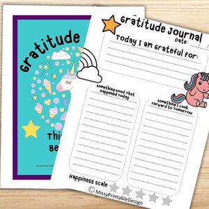 Printable Unicorn Gratitude Journal for Kids, Unicorn Coloring Book ...