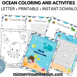 Ocean Activity Book, Printable Ocean Coloring Pages, Ocean Coloring and ...