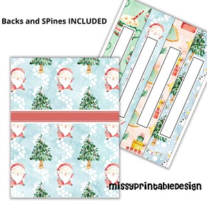 Christmas Watercolor Binder Covers & Spines Editable, Printable Binder ...