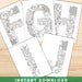 Floral Alphabet Letters Coloring Pages, Printable Adult Coloring Pages ...