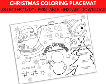 Christmas Coloring Placemat - Etsy