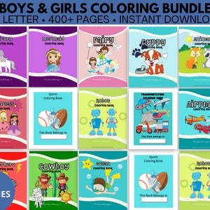 Boys & Girls Coloring Pages Bundle, Printable Coloring Pages for Kids ...