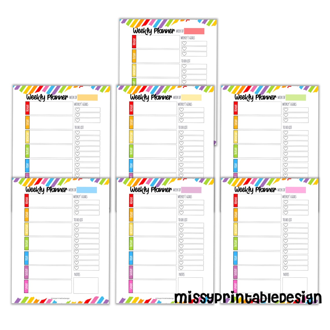 Kids Weekly Planner Printable Weekly Schedule Kids Routine | Etsy