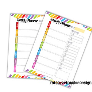 Kids Weekly Planner, Printable Weekly Schedule, Kids Routine Chart ...