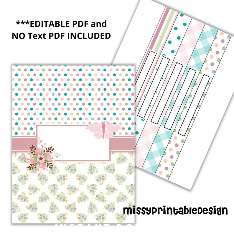Editable Floral Binder Covers & Spines, Printable Binder Covers, Binder ...