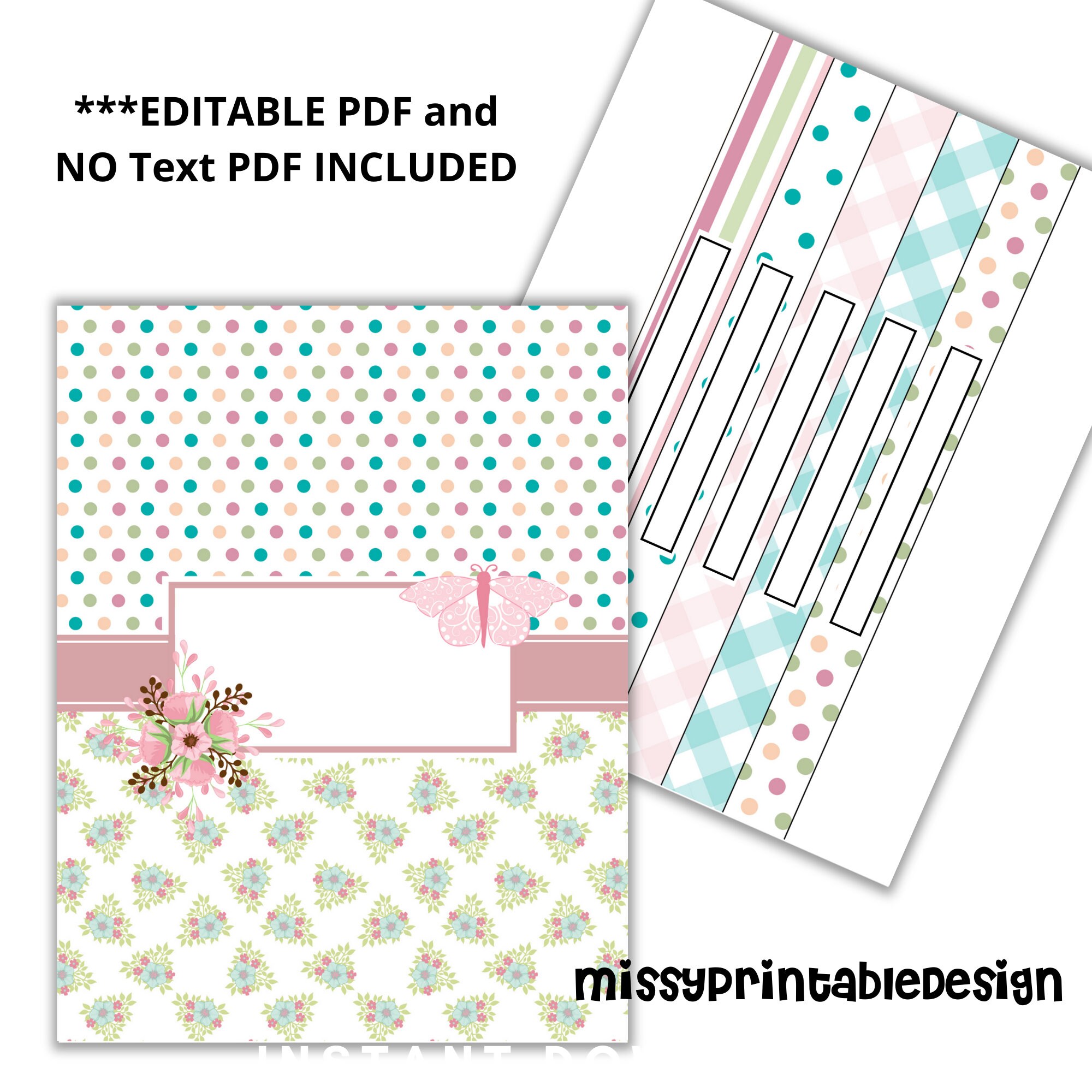 Editable Floral Binder Covers & Spines Printable Binder - Etsy
