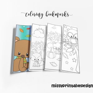 Fall Coloring Bookmarks (set of 4), Printable Fall Coloring Page ...
