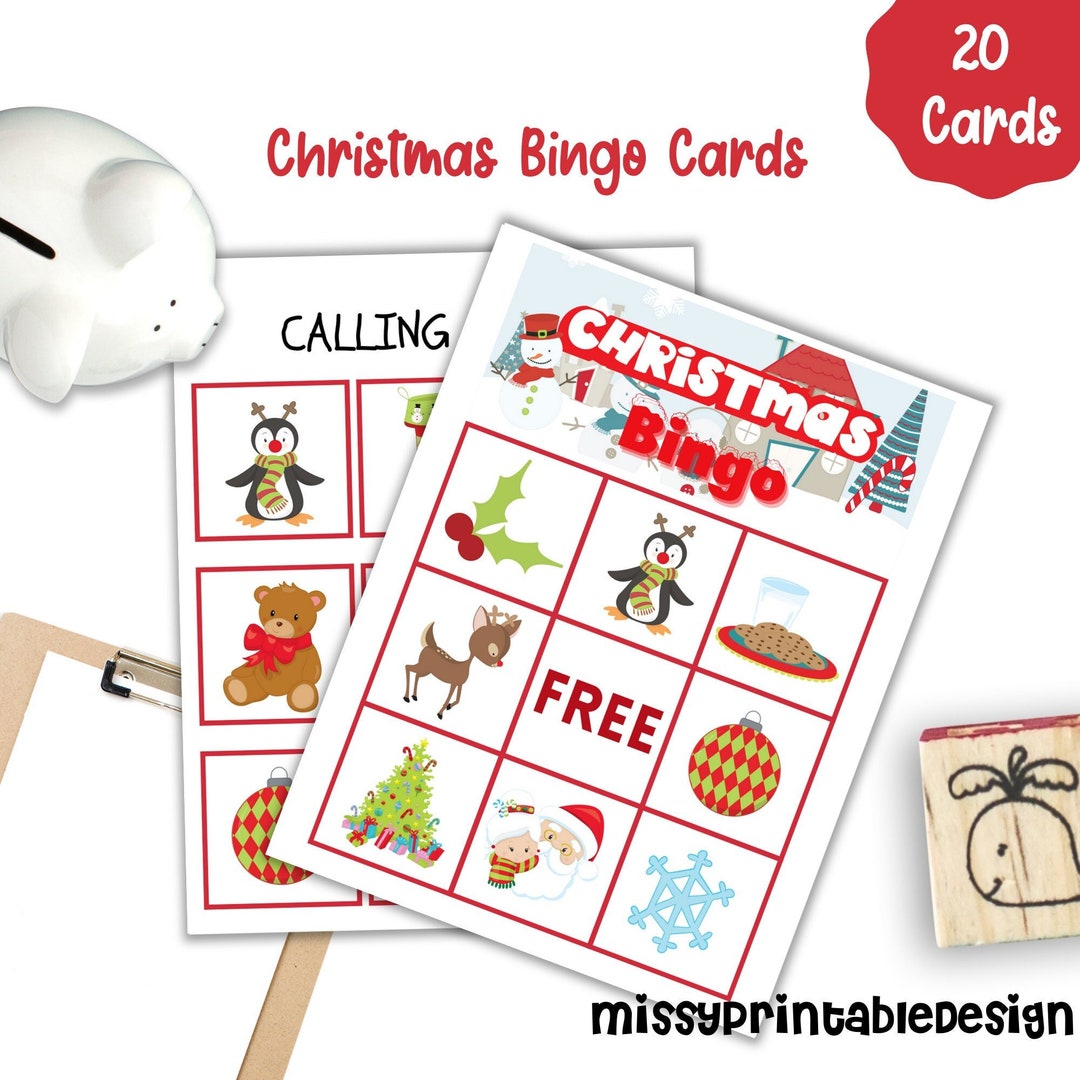 Christmas Bingo Cards, Printable Christmas Bingo Game, School Game ...