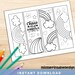 Rainbow Coloring Bookmarks set of 4, Printable Rainbow Coloring, Party ...