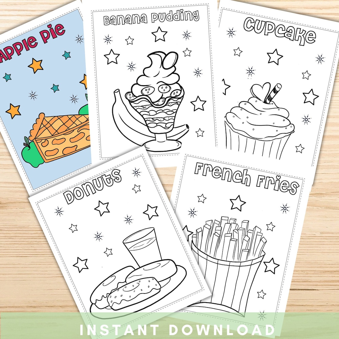Junk Food Coloring Pages 25 Printable A-Z Food Activity - Etsy