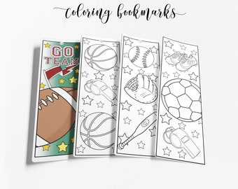 Camping Coloring Bookmarks set of 8, Printable Camping Coloring, Party ...