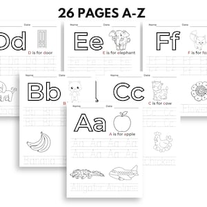 Alphabet Tracing Worksheets, Printable Alphabet Coloring, Preschool ...