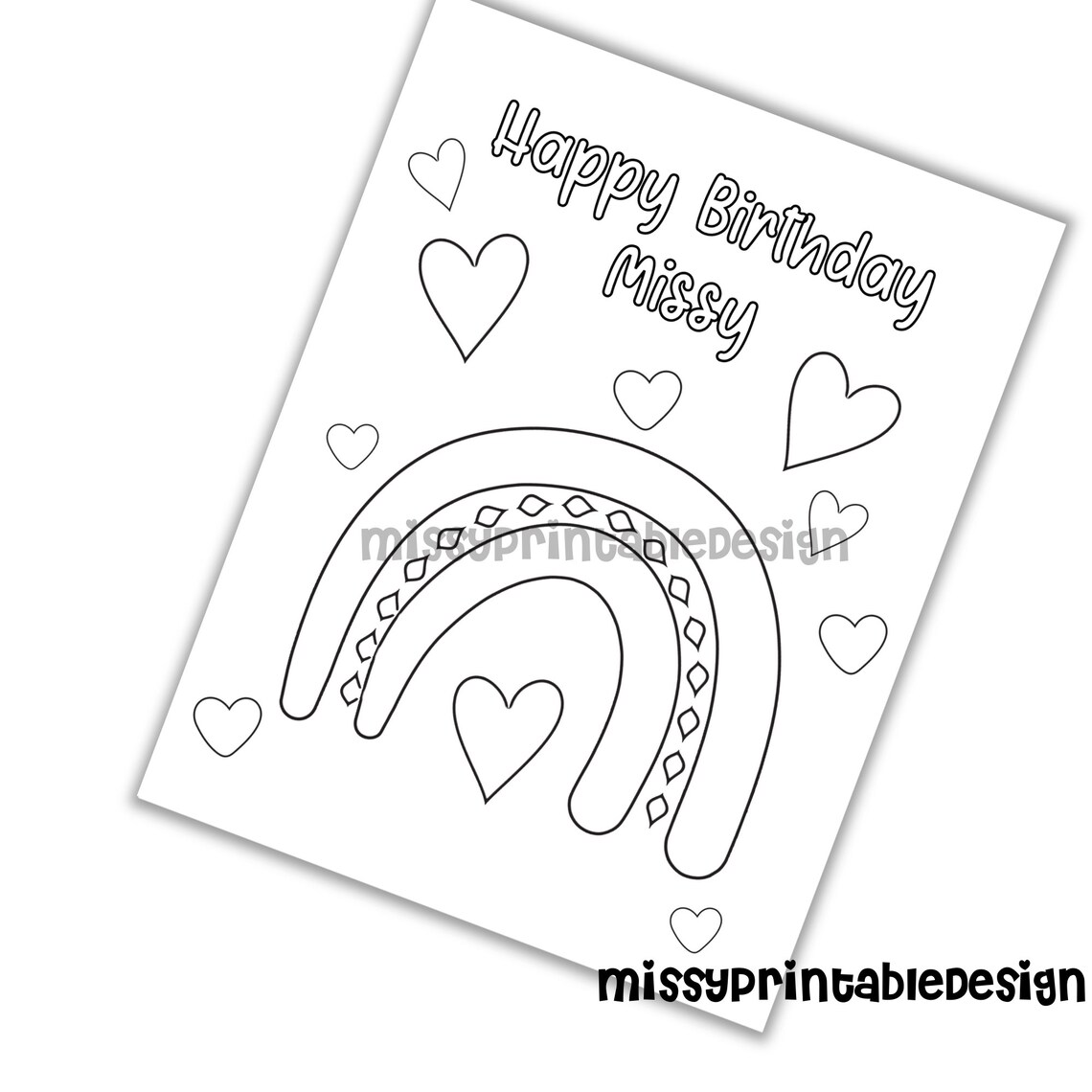 Personalized Boho Rainbow Party Coloring Pages Custom Boho - Etsy
