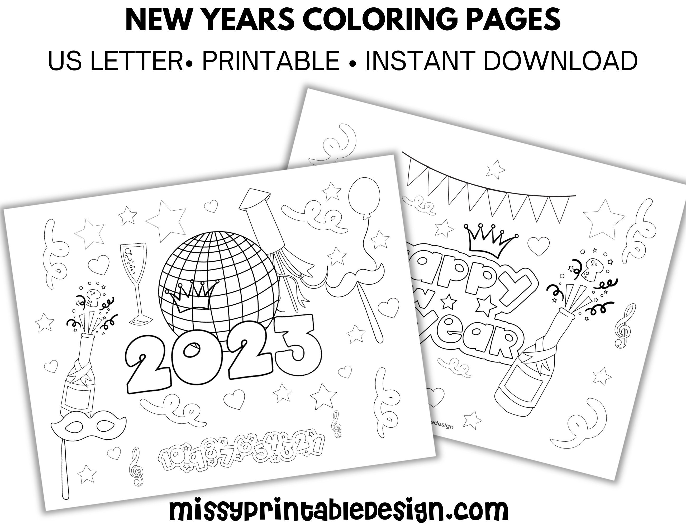 New Years Coloring Pages