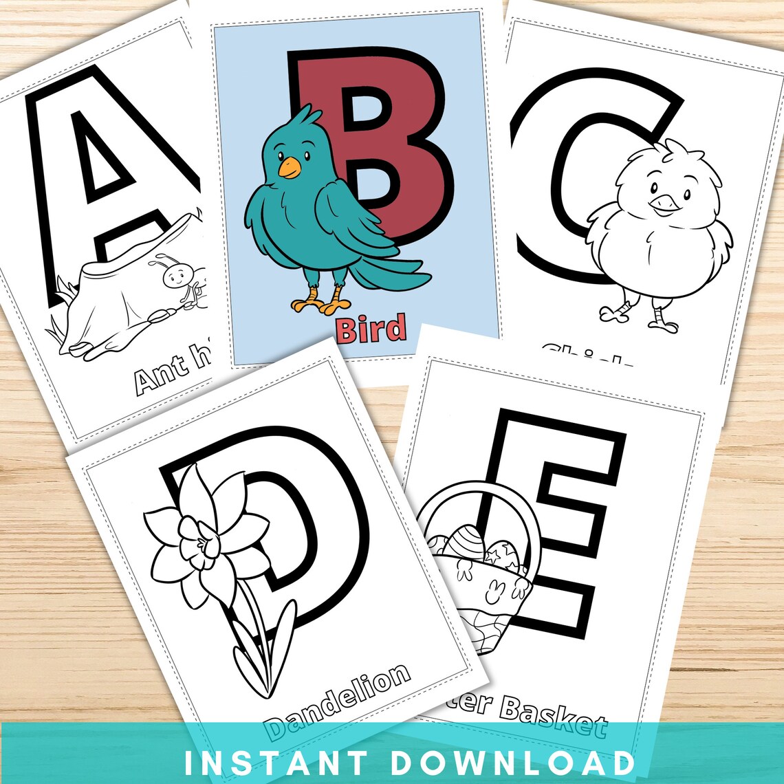 ABC Alphabet Coloring Pages Spring Themed Printable - Etsy