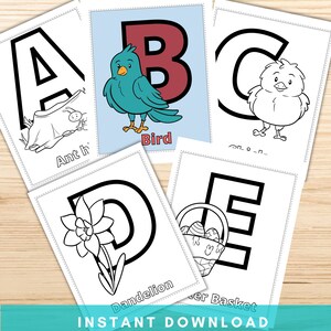 ABC Alphabet Coloring Pages - Spring Themed, Printable Alphabets ...