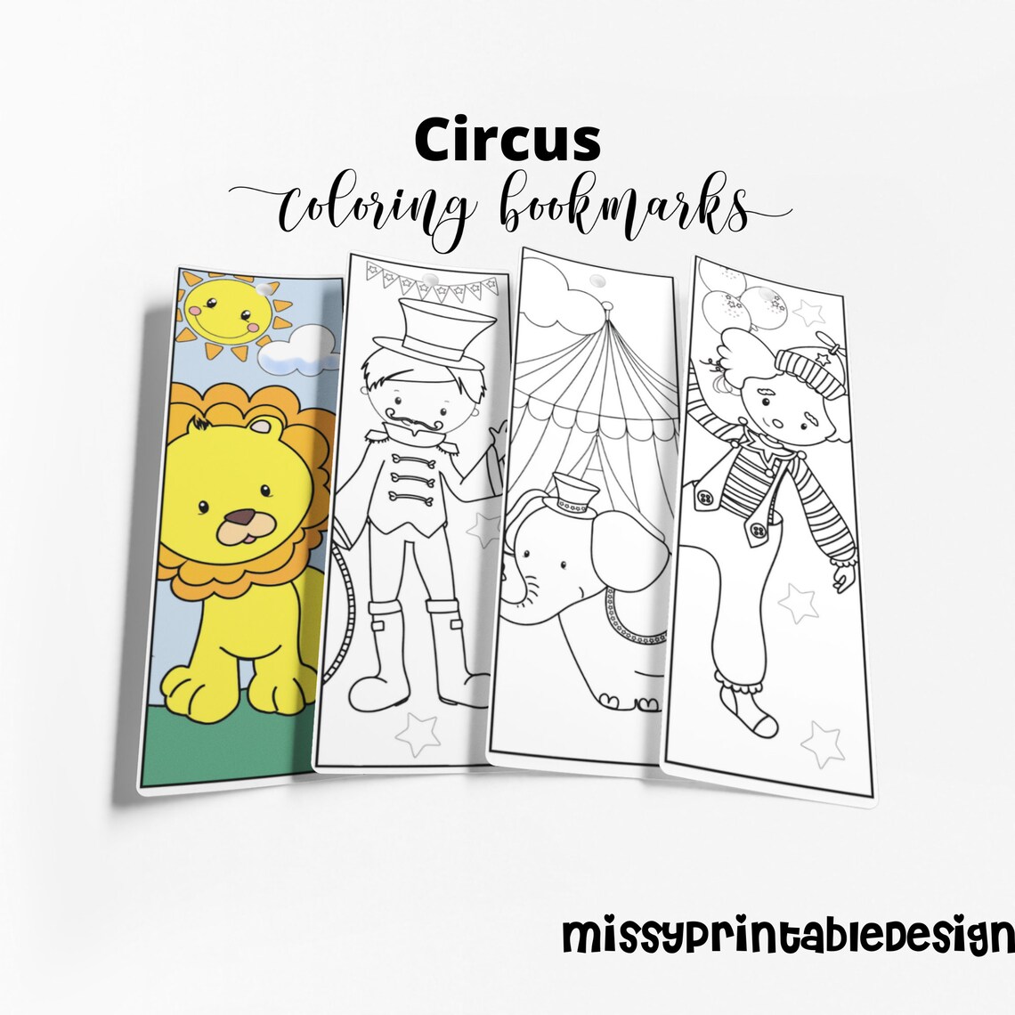 Circus Coloring Bookmarks Circus Coloring Page Circus - Etsy