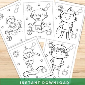Swimming Pool Coloring Pages, Printable Coloring Pages, Pool Party ...