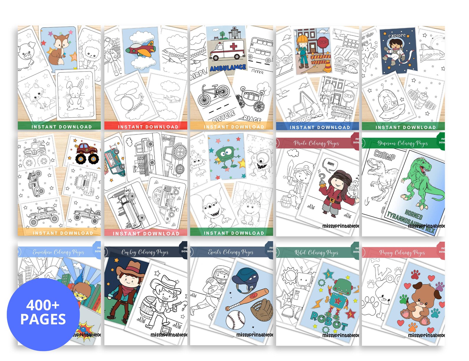 Boys & Girls Coloring Pages Bundle Printable Coloring Pages - Etsy