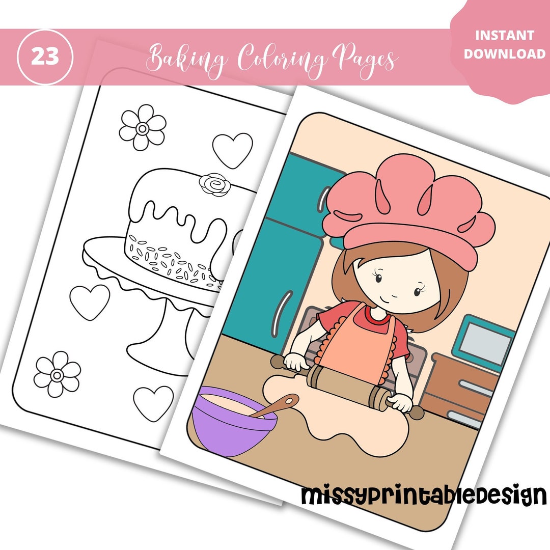 Baking Coloring Pages, Printable Coloring Pages for Kids, Baking ...