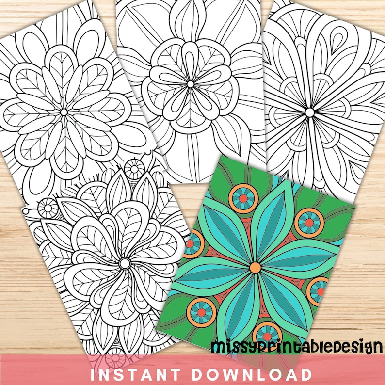 Mandala Coloring Pages Printable Full Page Mandalas for - Etsy