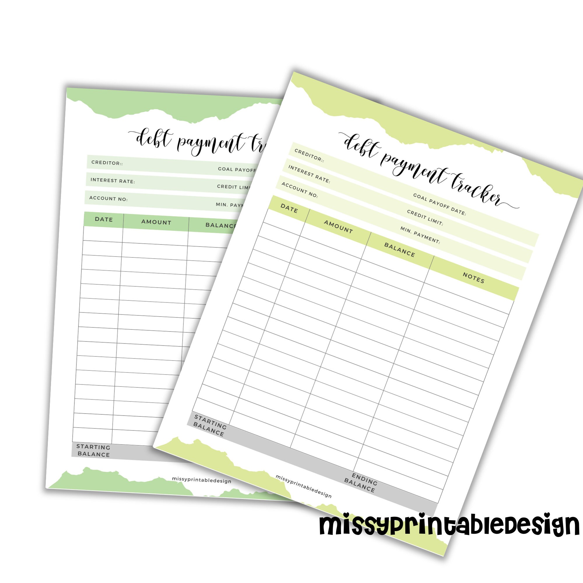 Debt Payment Tracker Printable Debt Payment Organizer - Etsy
