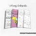 Bee Coloring Bookmarks set of 4, Printable Bee Coloring Page, School ...