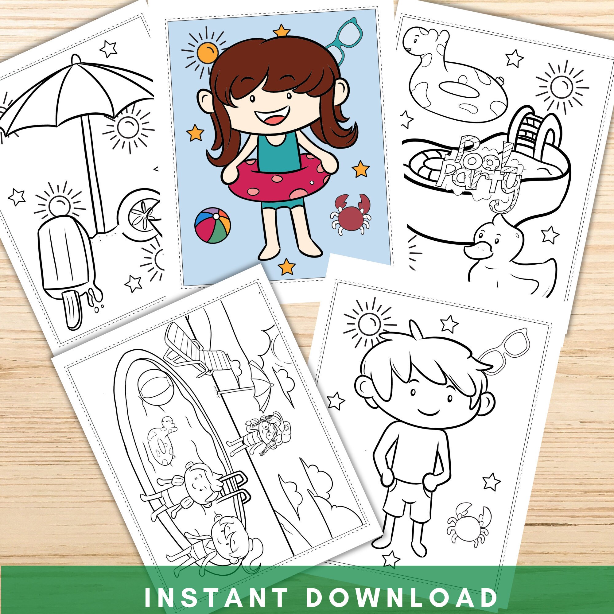 Swimming Pool Coloring Pages