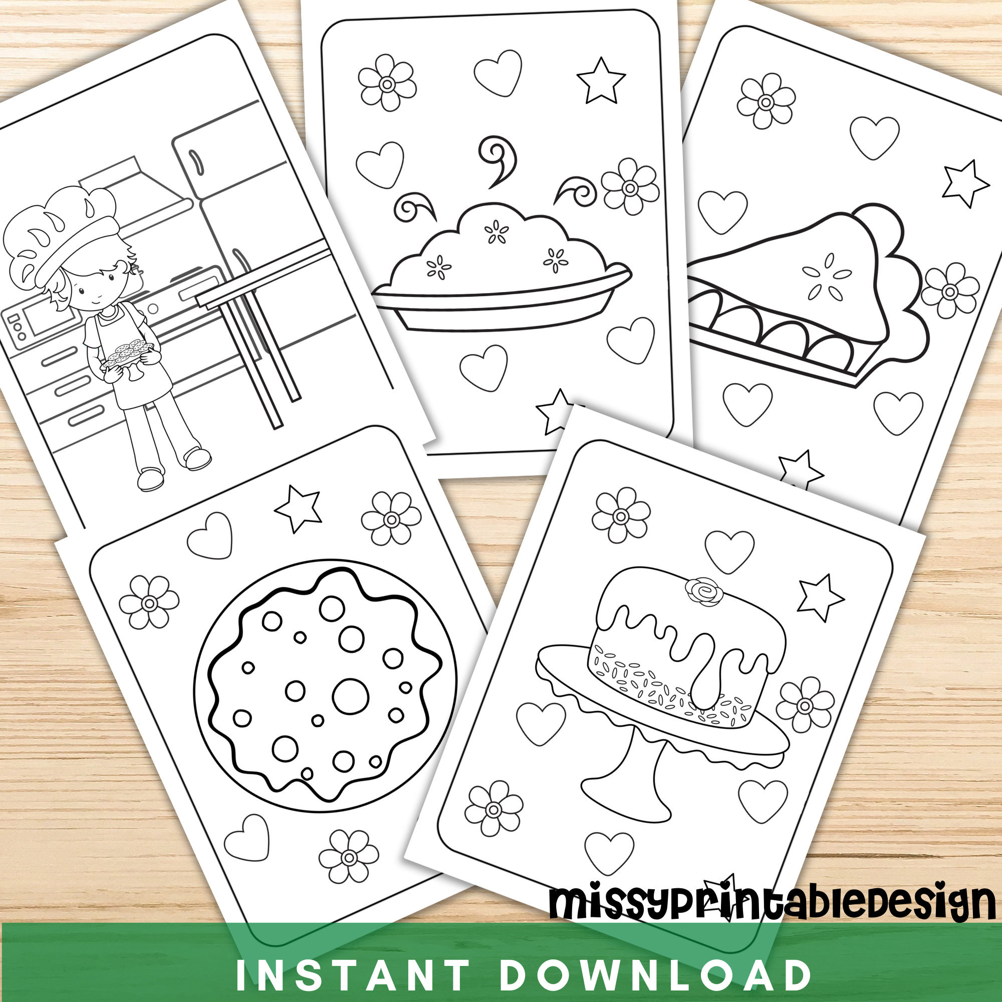 Baking Coloring Pages Printable Coloring Pages for Kids - Etsy