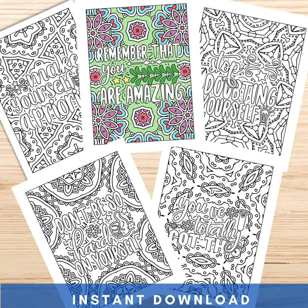 Self Care Pattern Coloring Pages, Adult Coloring Pages, Pattern Mental ...