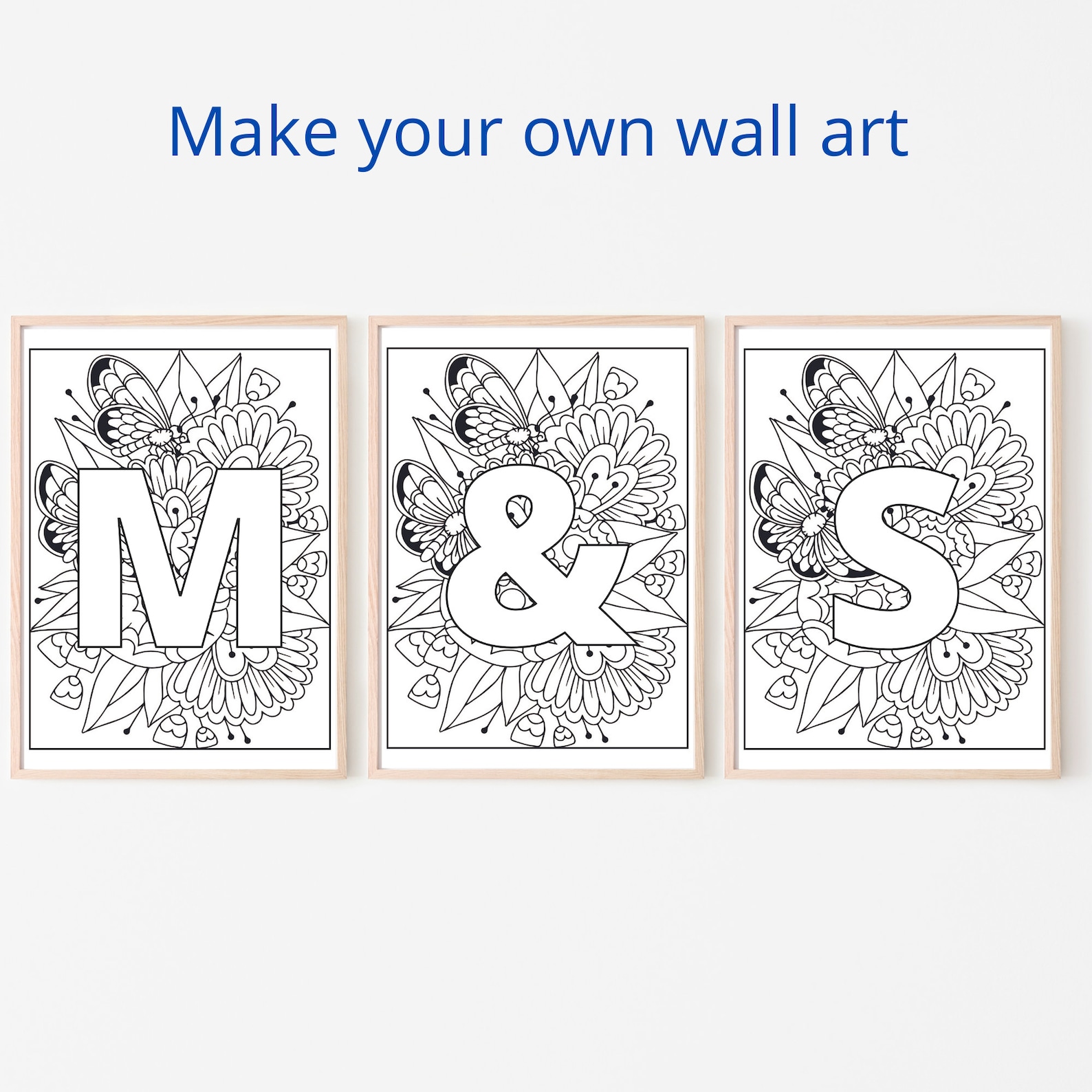 Floral Alphabet Letters Coloring Pages Printable Adult | Etsy