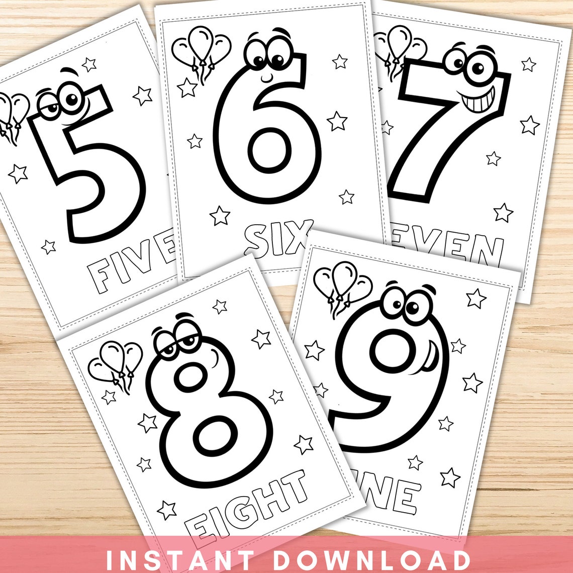 Printable Cute Number Coloring Pages Number Activity Number - Etsy Canada